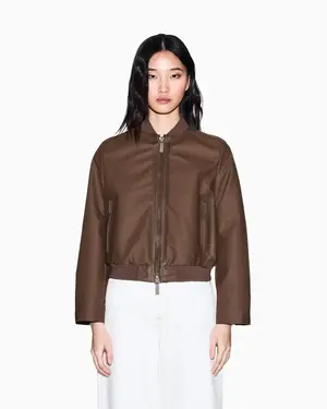 Armani Exchange Blouson With Zip In Coated Fabric