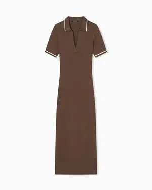 Armani Exchange Long Dress With Cut-out Detail - Brown