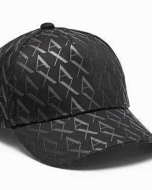 Armani Exchange Patterned Baseball Cap In Cotton Twill