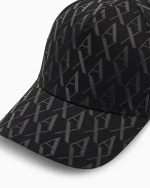 Armani Exchange Patterned Baseball Cap In Cotton Twill
