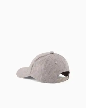 Armani Exchange Patterned Baseball Cap In Cotton Twill Essential