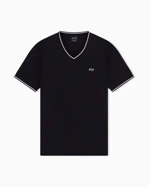 Armani Exchange Slim Fit T-shirt In Cotton Jersey - Black