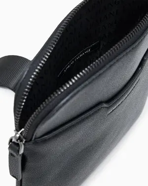 Armani Exchange Textured Crossbody Bag With A Zipper And Adjustable Strap
