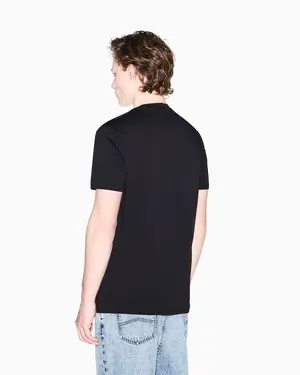 Armani Exchange Regular Fit T-shirt In Classic Cotton Jersey - Black