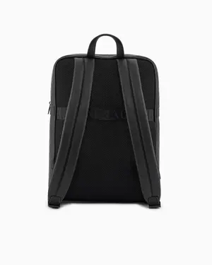 Armani Exchange Backpack With Embossed Pattern And Adjustable Padded Straps