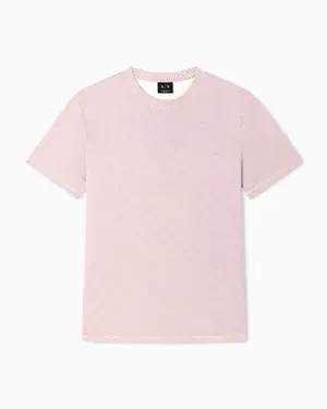 Armani Exchange Regular Fit Cotton T-shirt With Allover Logo Detail - Red