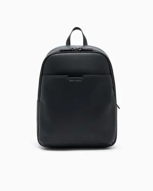 Armani Exchange Minimalist Backpack With Adjustable Straps And Zip Closure - Black