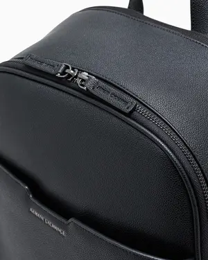 Armani Exchange Minimalist Backpack With Adjustable Straps And Zip Closure