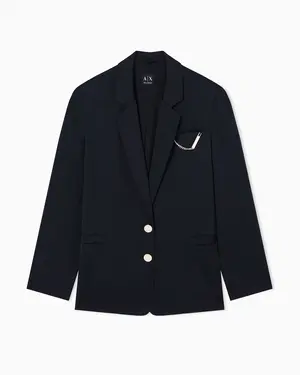 Armani Exchange Lightweight Jacket In Recycled Crepe Satin - Black