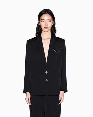 Armani Exchange Lightweight Jacket In Recycled Crepe Satin - Black