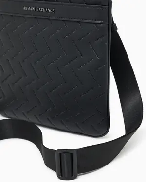 Armani Exchange Crossbody Bag With An Embossed Pattern And A Zip Closure