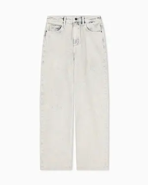 Armani Exchange Relaxed Fit Bleached Denim Jeans With Vintage Effect - Beige