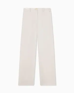 Armani Exchange Classic Trousers In Recycled Crêpe Satin - Beige
