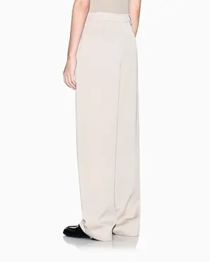 Armani Exchange Classic Trousers In Recycled Crêpe Satin - Beige