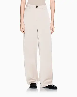 Armani Exchange Classic Trousers In Recycled Crêpe Satin - Beige