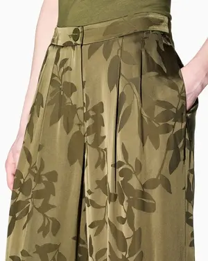 Armani Exchange Jacquard Viscose Palazzo Pants With Geometric Pattern