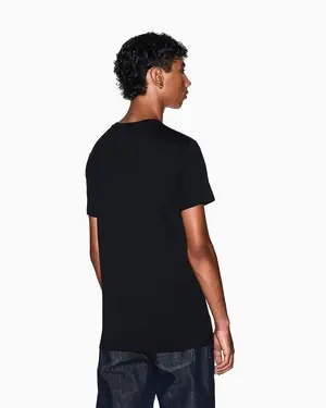 Armani Exchange Slim Fit T-shirt In Pima Cotton Jersey - Black