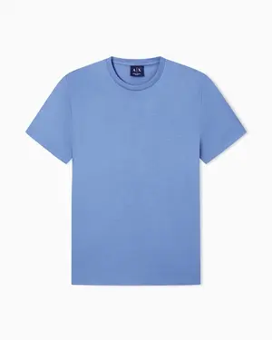 Armani Exchange Slim Fit T-shirt In Pima Cotton Jersey Light Blue