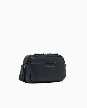 Armani Exchange Textured Crossbody Bag With Zip Closure And Adjustable Strap
