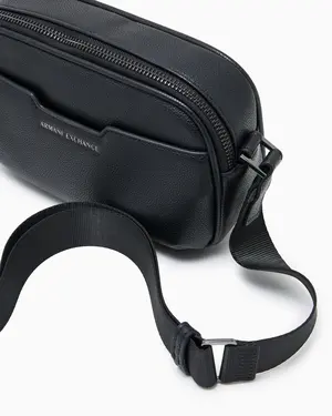 Armani Exchange Textured Crossbody Bag With Zip Closure And Adjustable Strap