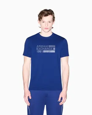 Armani Exchange Slim Fit T-shirt In Basic Cotton Jersey - Blue