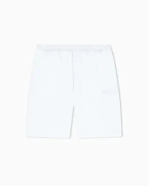Armani Exchange Light Wash Denim Bermuda Shorts With A Used Effect - Blue
