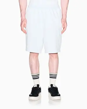 Armani Exchange Light Wash Denim Bermuda Shorts With A Used Effect