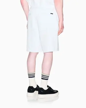 Armani Exchange Light Wash Denim Bermuda Shorts With A Used Effect