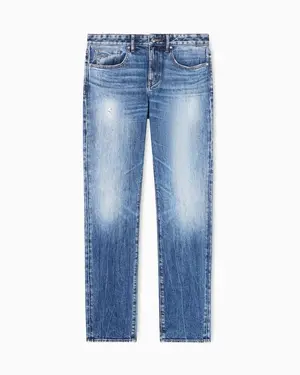 Armani Exchange Classic Wash Stretch Denim Skinny Jeans - Blue