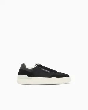 Armani Exchange Sneakers With Suede Inserts - Black