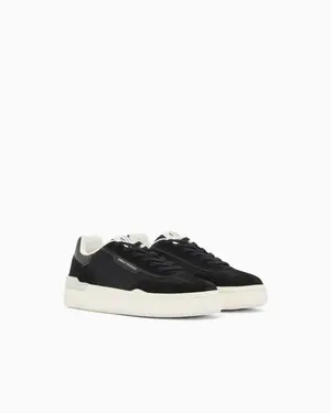 Armani Exchange Sneakers With Suede Inserts - Black
