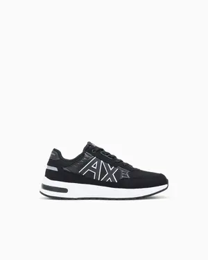 Armani Exchange Sneakers In Ripstop With Micro Suede Black