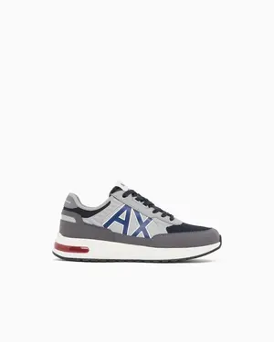 Armani Exchange Sneakers In Ripstop And Micro Suede - Grey