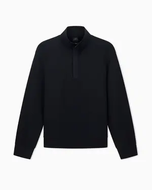 Armani Exchange High-neck Sweatshirt With Zip - Black