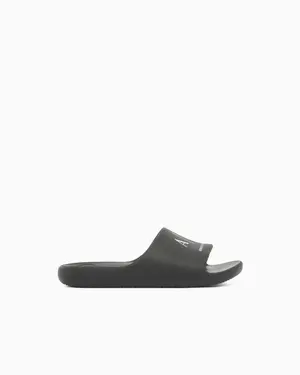 Armani Exchange Slides With Logo - Black