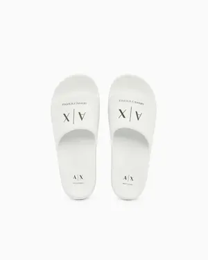 Armani Exchange Slides With Logo - White