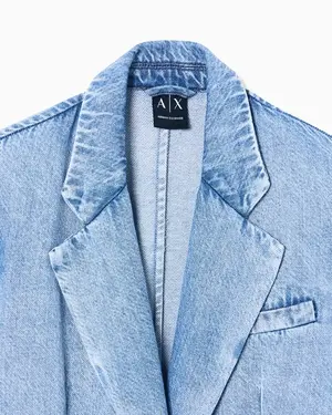Armani Exchange Oversized Rigid Cotton-lyocell Denim Jacket