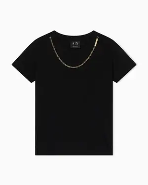 Armani Exchange Relaxed Fit T-shirt In Cotton Jersey - Black