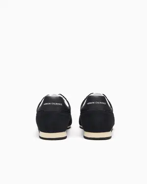 Armani Exchange Suede And Mesh Lace-up Sneakers