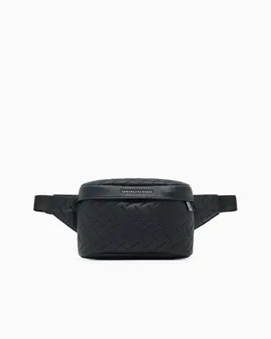 Armani Exchange Quilted Waist Bag With An Adjustable Strap And Zip Closure - Black