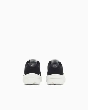 Armani Exchange Mesh And Nylon Trainers With Rubber Sole - Black