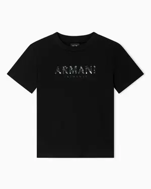 Armani Exchange Relaxed Fit T-shirt In Cotton Jersey - Black