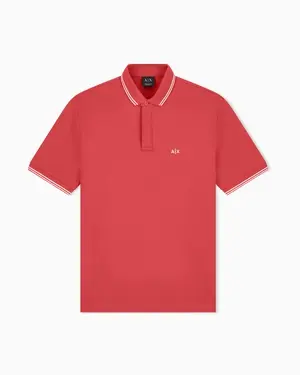 Armani Exchange Regular Fit Polo Shirt In Stretch Cotton Piquet - Red