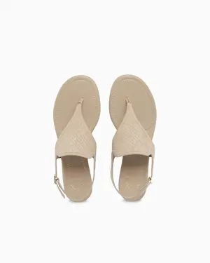 Armani Exchange Microsuede Sandals With Embossed Logo