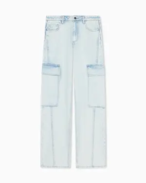 Armani Exchange Relaxed Fit Jeans In Rigid Light Cotton Denim - Blue