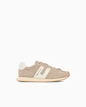 Armani Exchange Sneakers With Side Logo Band - Beige