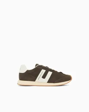 Armani Exchange Sneakers With Side Logo Band - Brown
