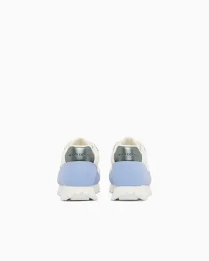 Armani Exchange Sneakers In Mesh And Microsuede - Light Blue