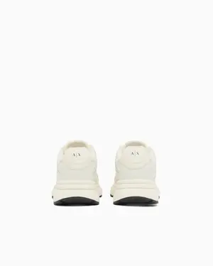 Armani Exchange Microsuede And Mesh Lace-up Sneakers - White