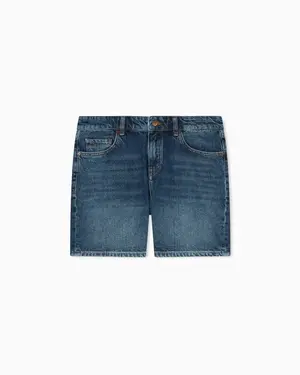 Armani Exchange Cotton Denim Shorts - Blue